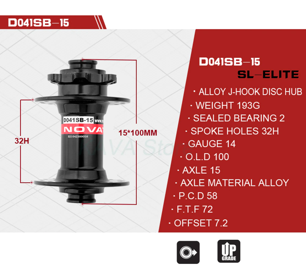 Novatec D041SB-D442SB 15x100/12x142 Cối HG 32c - Xe đạp