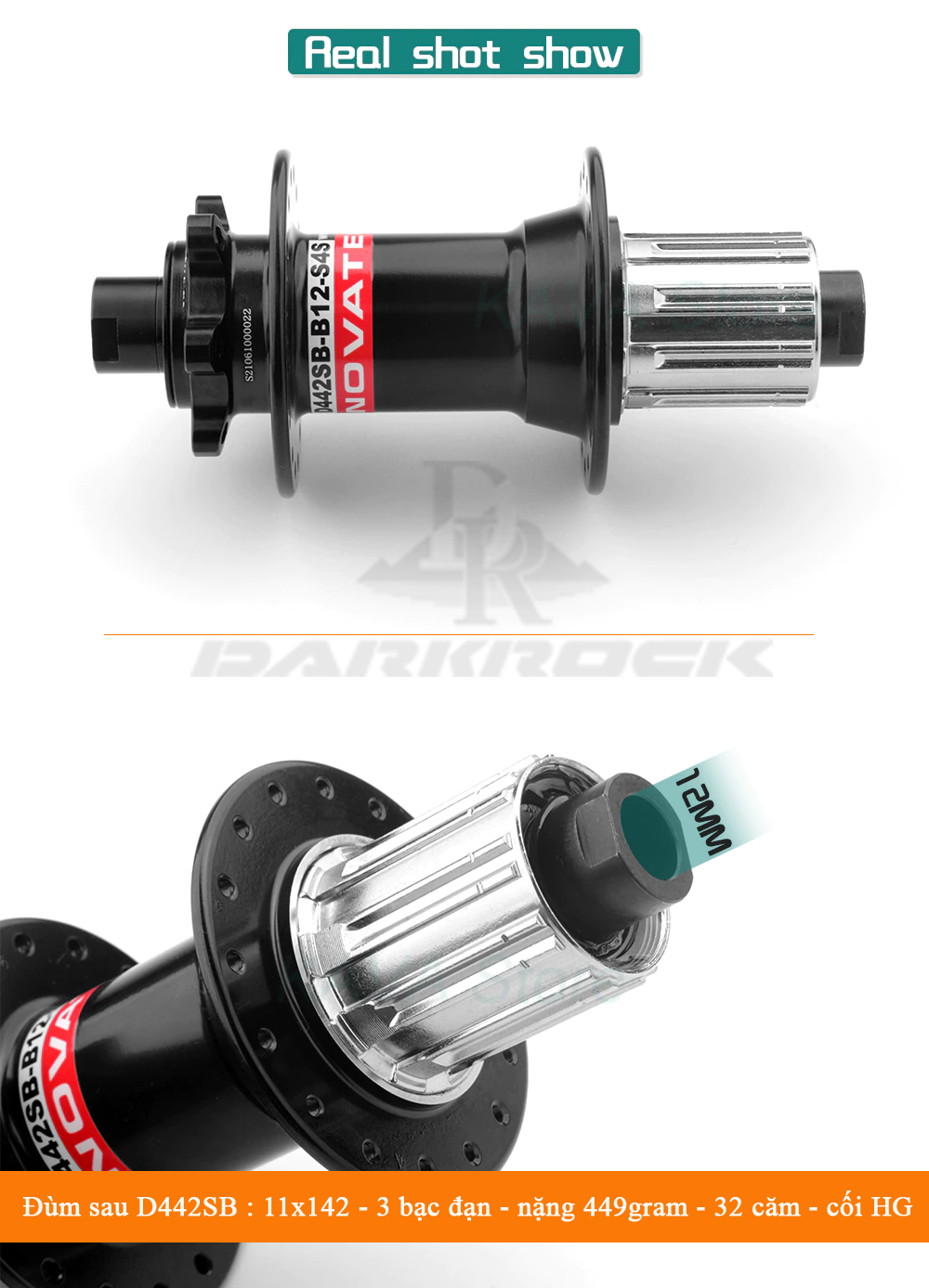 Novatec D041SB-D442SB 15x100/12x142 Cối HG 32c - Xe đạp